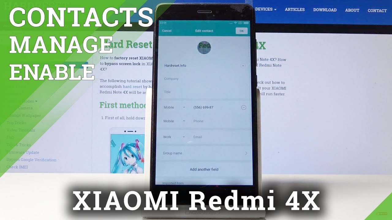 How to Add Profile Picture in XIAOMI Redmi 4X - Personalize Contact ...