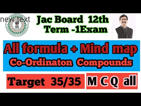Class 12th jac board Coordination compound || Mind map and all formulas ...