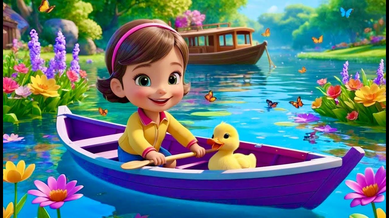 Row Row Row Your Boat | Fun Action Song for Kids | Nursery Rhymes ...