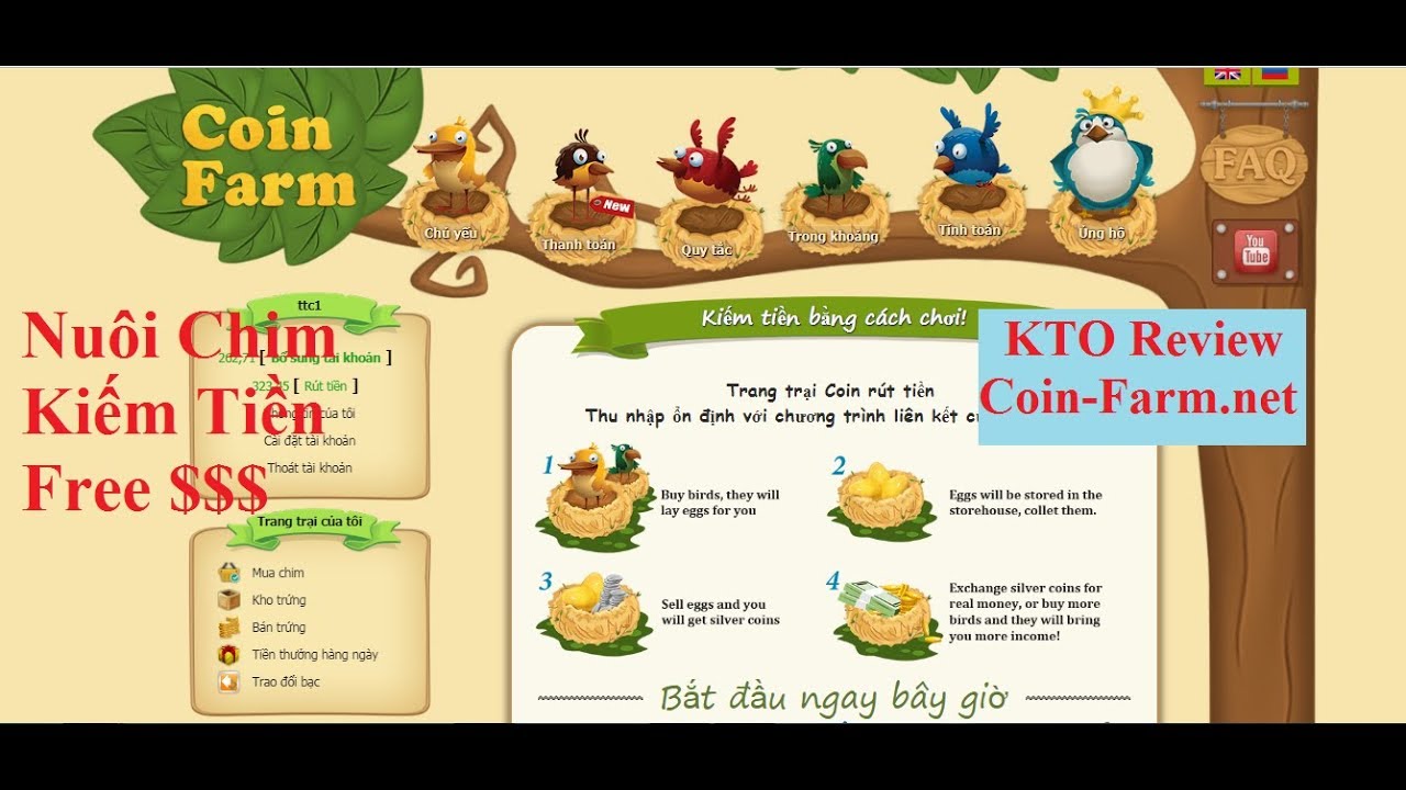 Coin Farm Earn Free - Hướng Dẫn Nuôi Chim Kiếm Tiền Miễn Phí | KTO ...