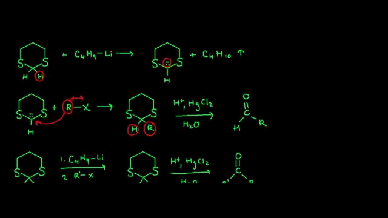 Aldehydes and Ketones from 1,3 Dithiane - YouTube