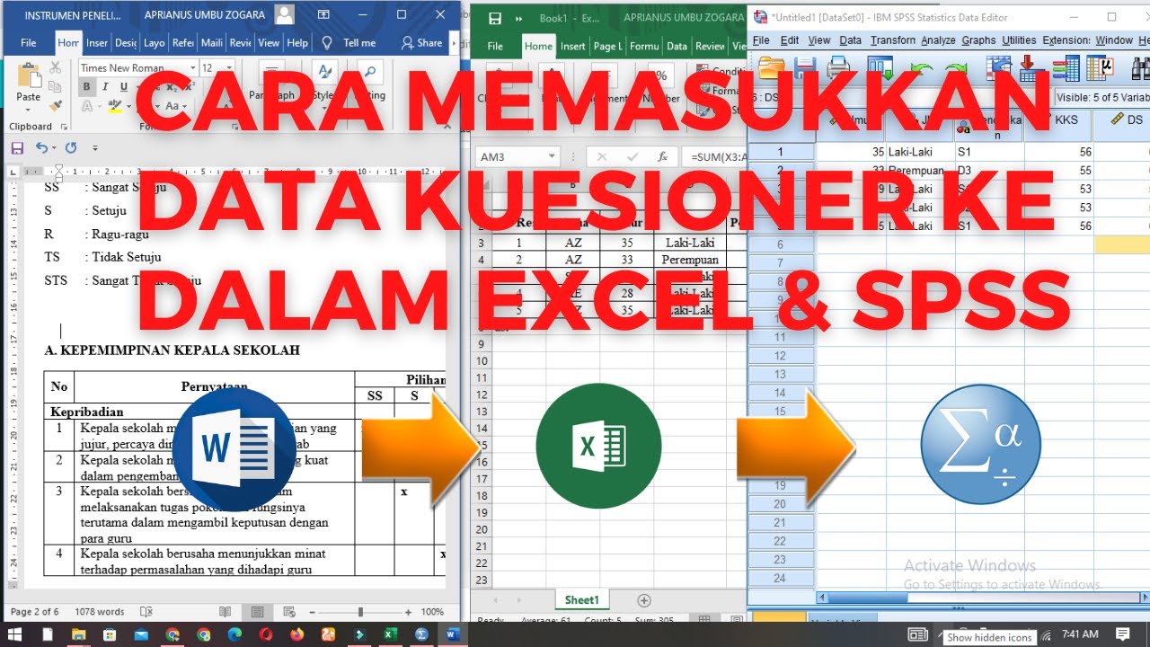 Cara Memasukkan Data Kuesioner Ke Excel SPSS YouTube cara-memasukkan-data-kuesioner-ke-excel-spss-youtube