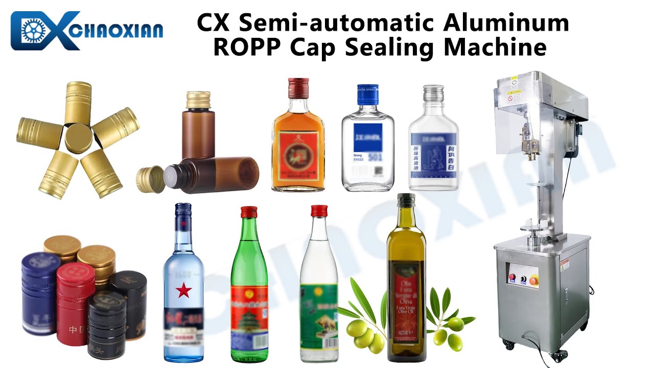 Máquina tapadora semiautomática de ROPP | CX PACKING MACHINE - YouTube