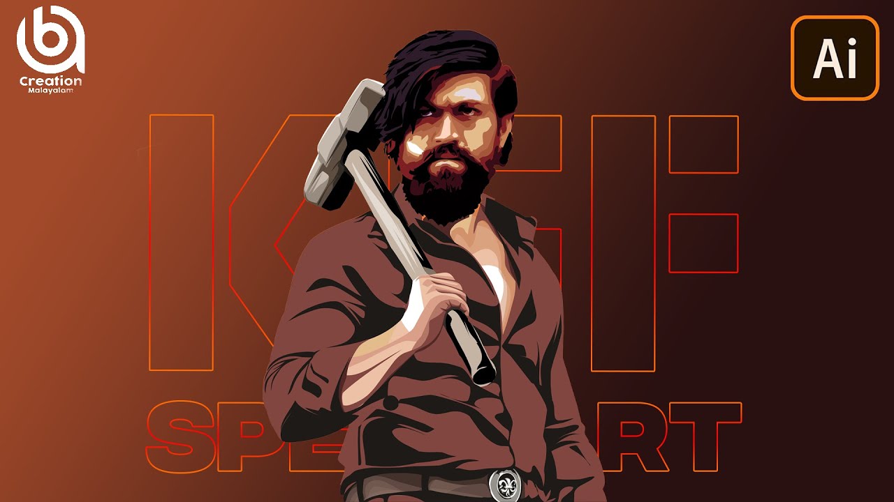 Vector Art KGF YASH💜😈 - YouTube