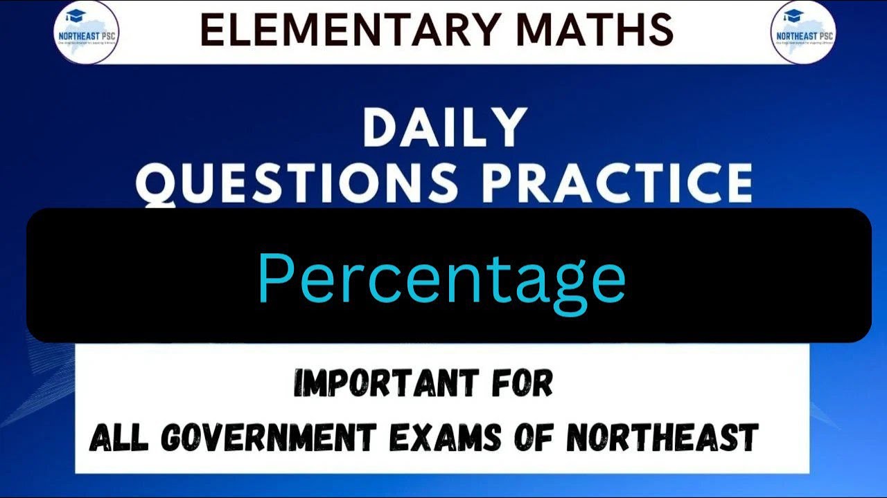 MATHS PERCENTAGE QUESTIONS PRACTICE I CGL I CHSL| CSL - YouTube