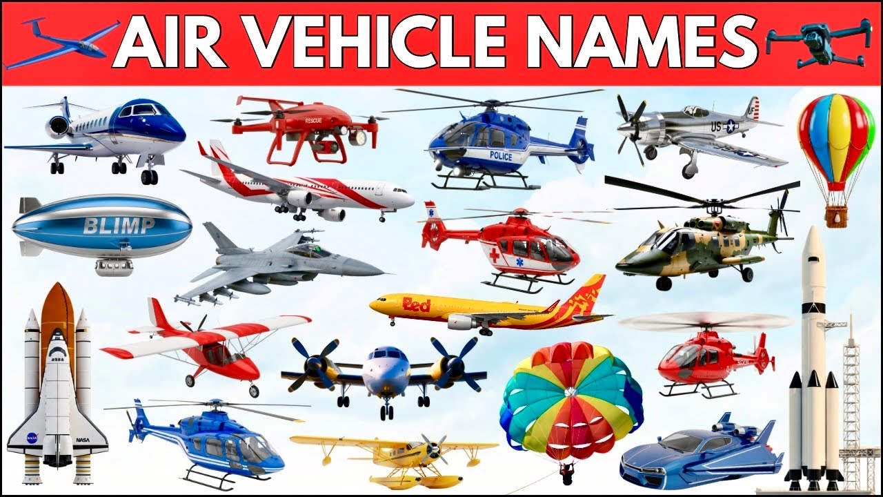 Air Vehicles | Types of Air Vehicles | Learn Air Transport Names ...