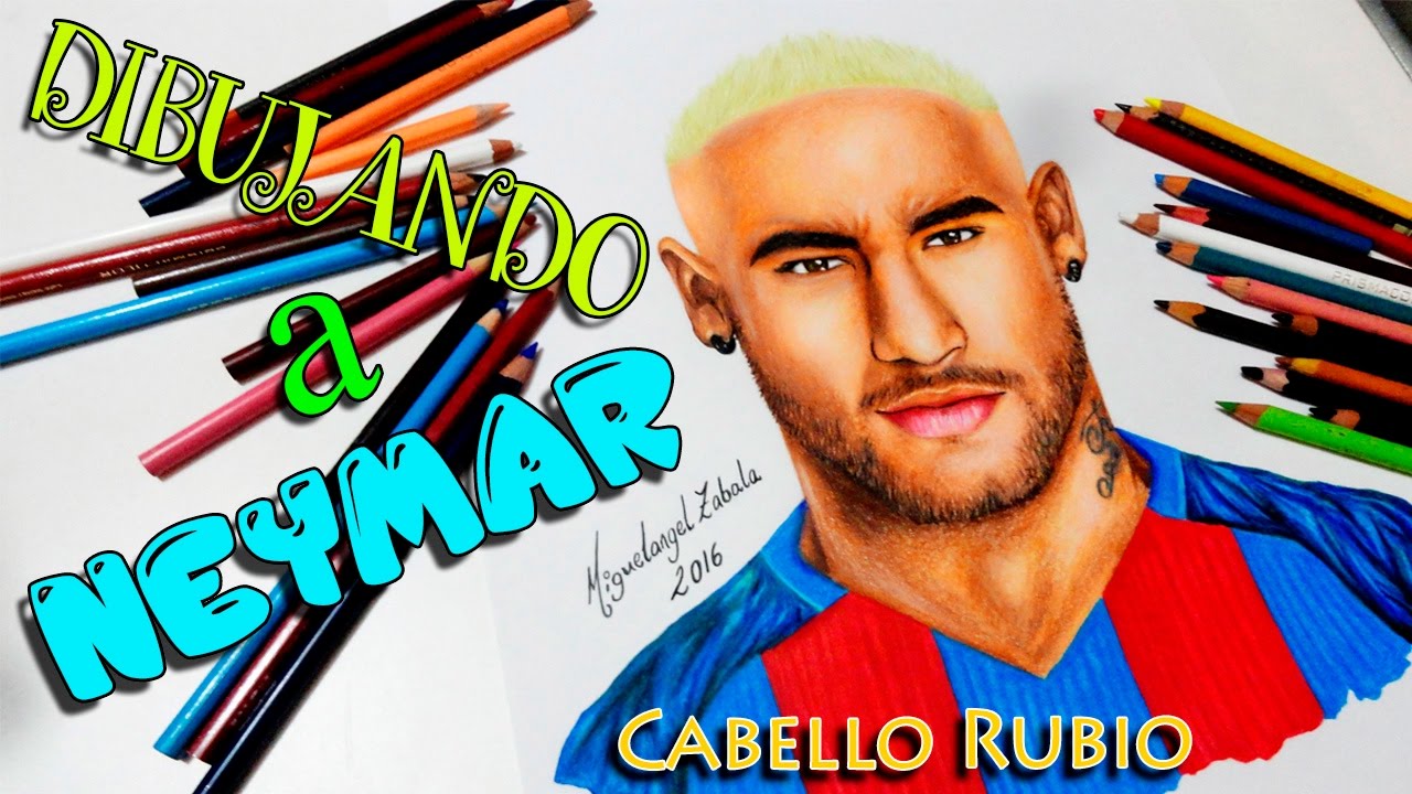 DIBUJO DE NEYMAR JR CABELLO RUBIO | Drawing Neymar Jr | MIGUELANGEL ...