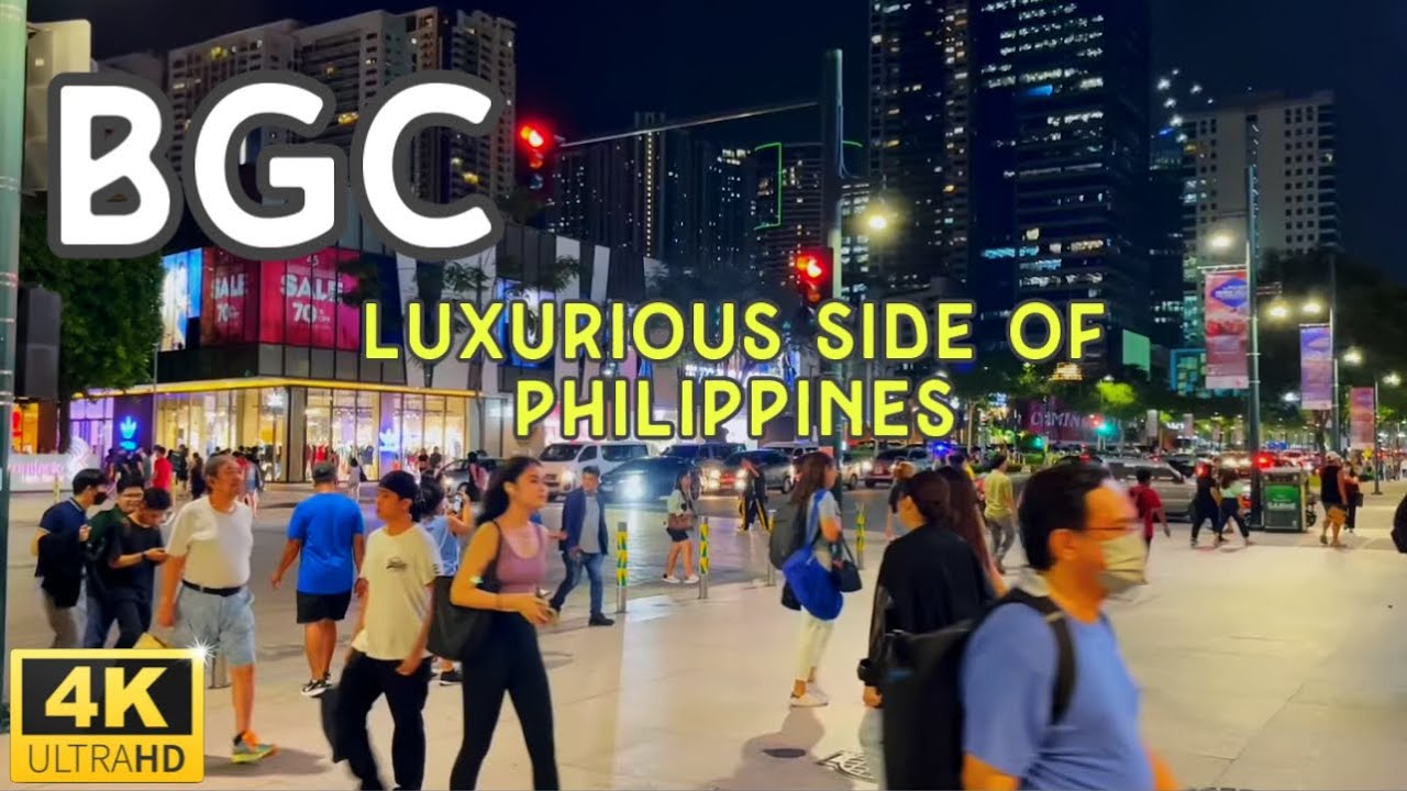 BGC at Night | A luxurious side of the Philippines | One hour walking ...