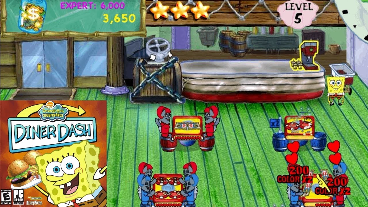 A 2006 Classic: SpongeBob SquarePants Diner Dash (Area 1 Full) - YouTube
