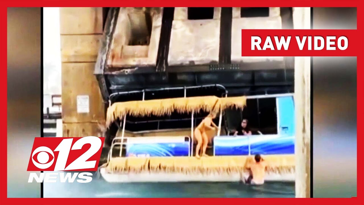 Video shows drawbridge nearly crushing boat on Intracoastal - YouTube