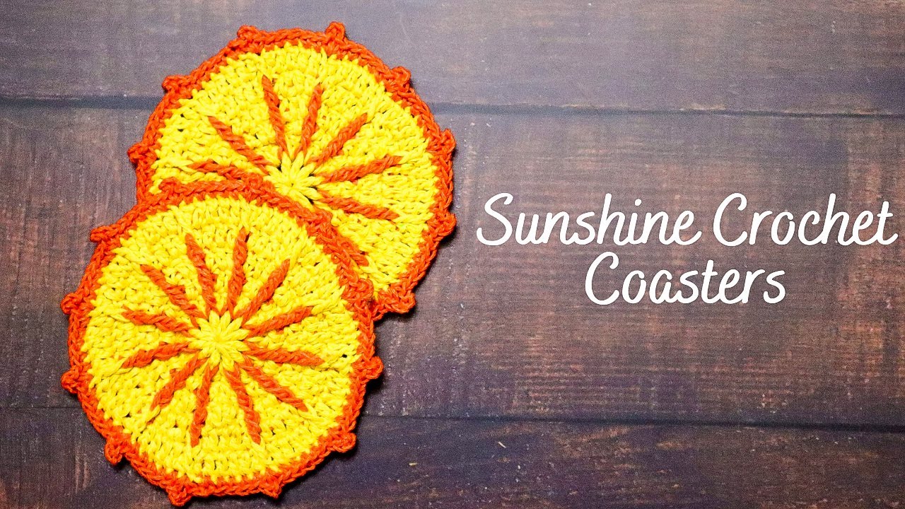 Sunshine Crochet Coasters Easy Crochet Tutorial - YouTube