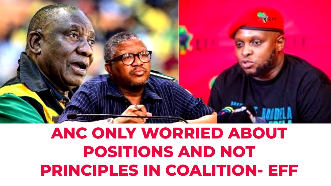 ANC ONLY WORRIED ABOUT POSITIONS AND NOT PRINCIPLES IN THE COALITION ...