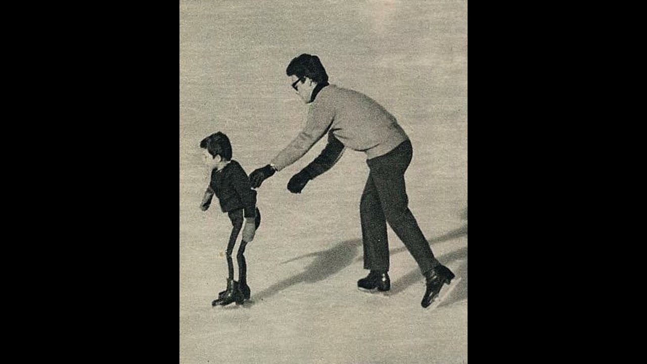 Jacques Charrier with his son Nicolas Ice Skating 1964 : Brigitte ...