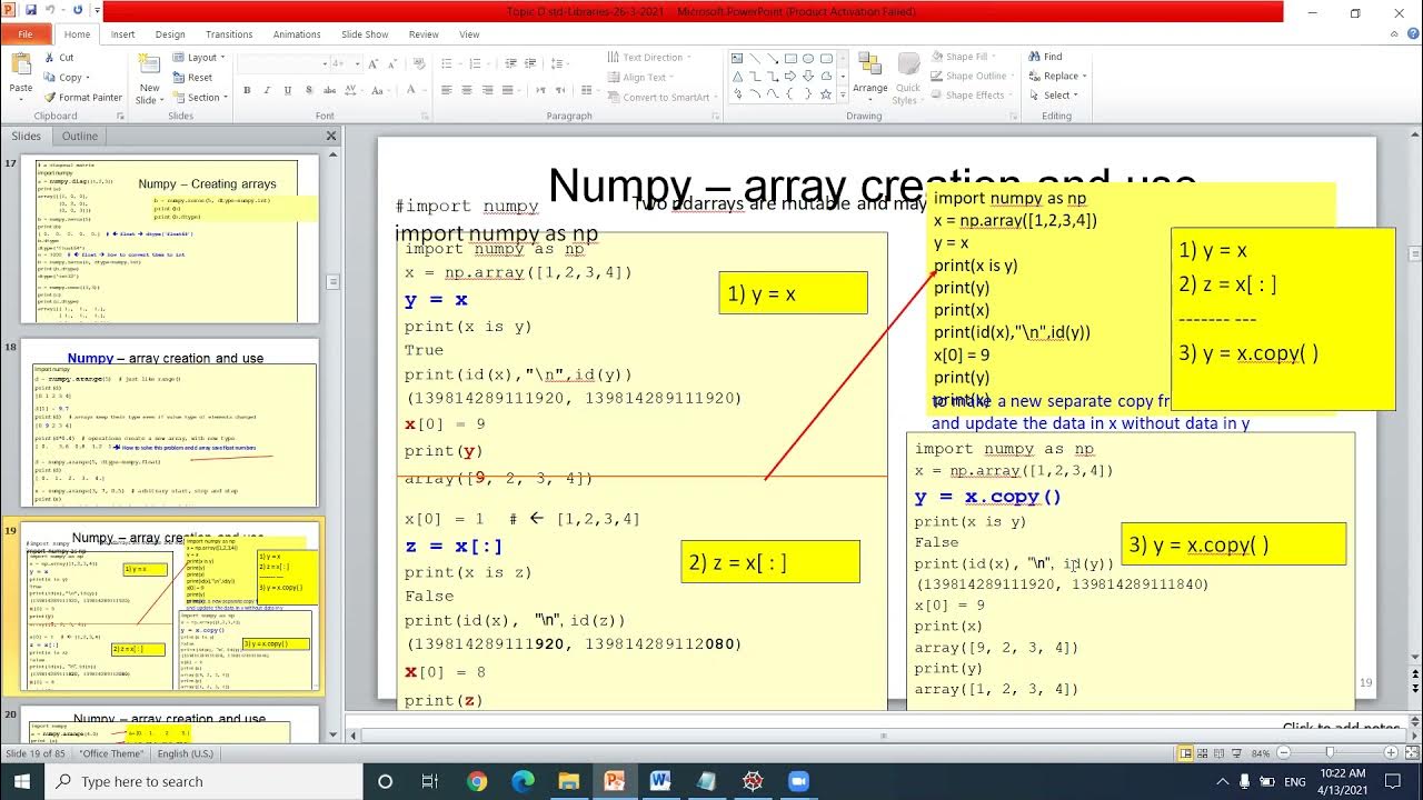 cs210 numpy3 13 4 2021 BasimaHani - YouTube