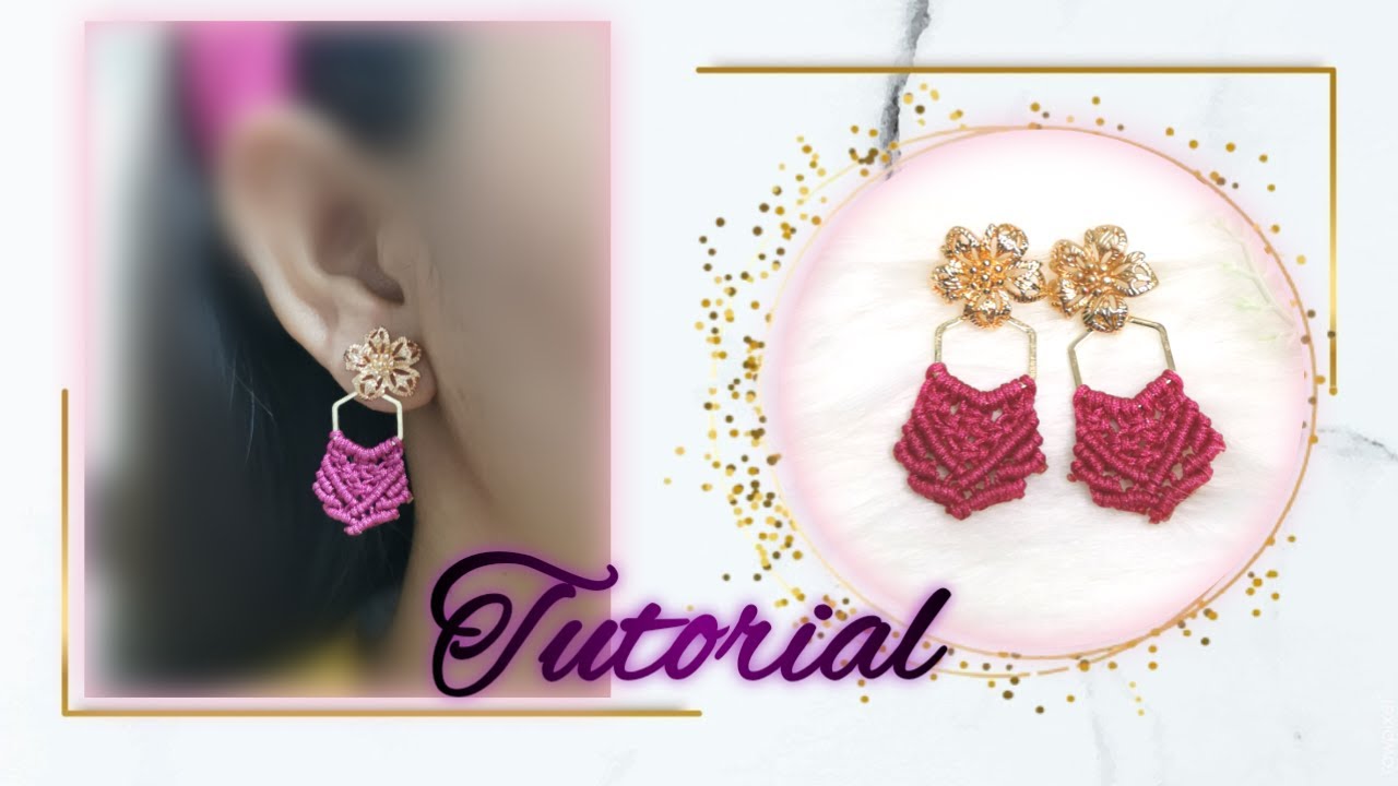 Easy and Cute Macrame Earrings Tutorial - YouTube