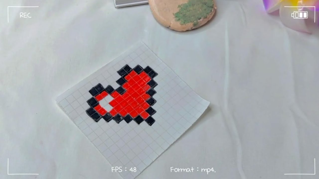 How to draw mesmerising minecraft heart #pixelart #heartlove #pattern # ...