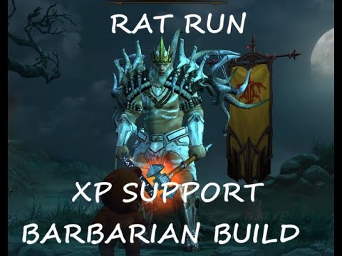 Diablo 3: XP Support Barbarian Build for RAT Runs - YouTube