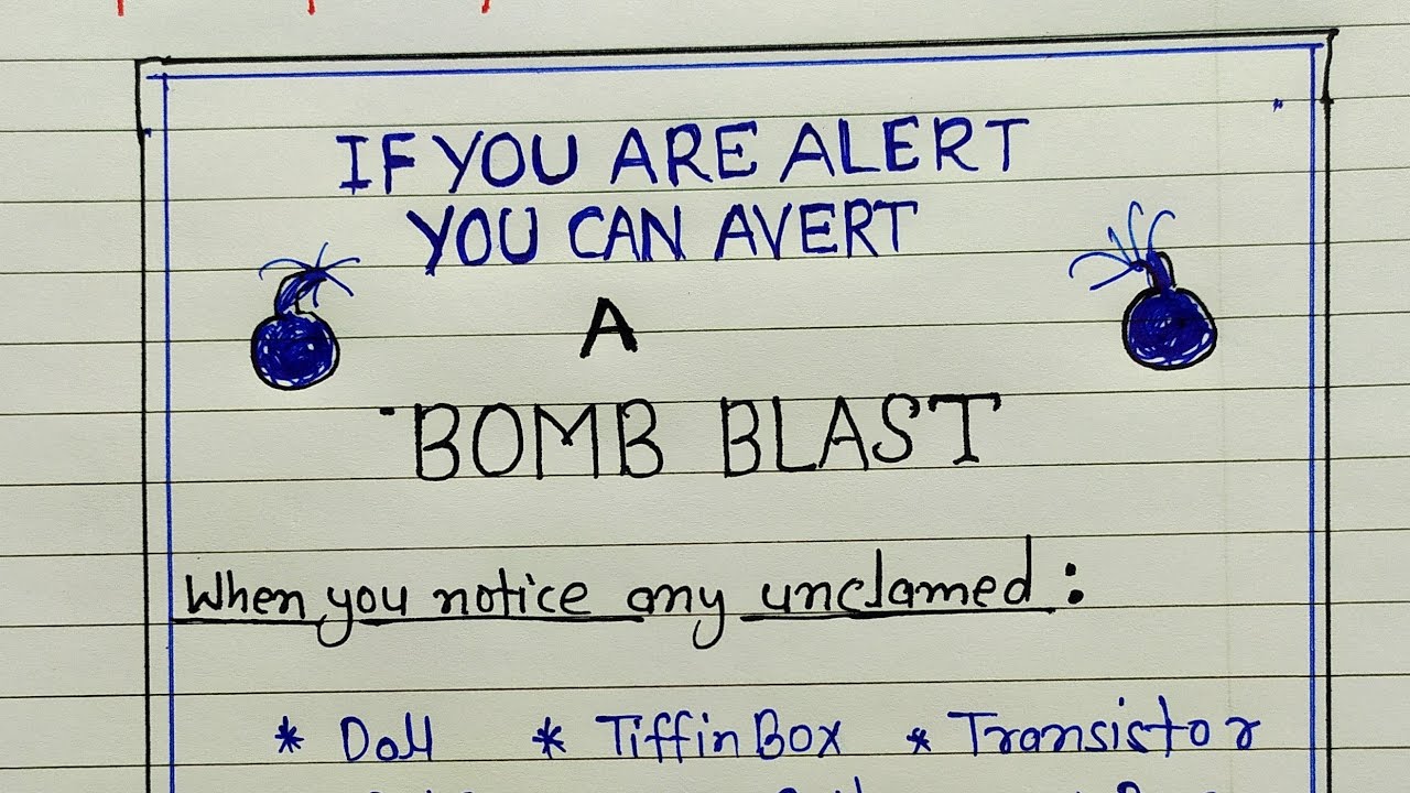 Poster Of Bomb Blast | Attractive Poster of Bomb Blast | 12th English ...