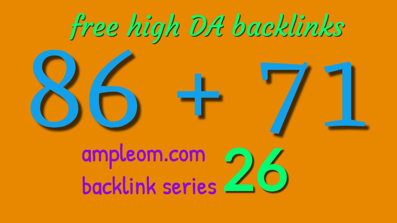 Get high da backlinks free: Ampleom.com backlink series 26 - YouTube