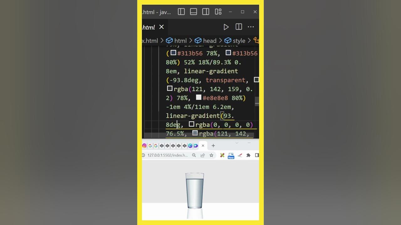 Glass Water Effect Html Css Animation Shorts Youtube