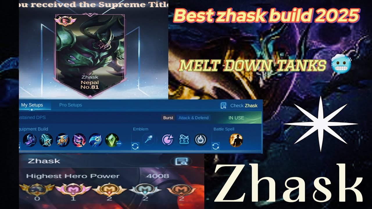 Aiming global Best zhask build for 2025 to melt down even tank (solo ...