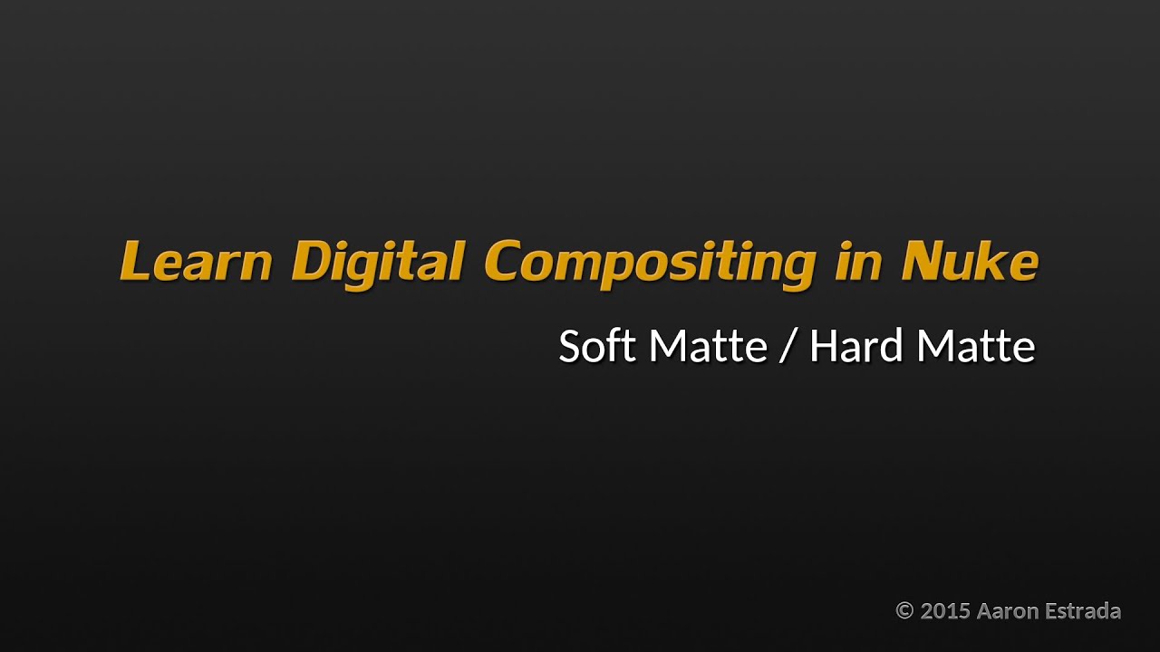 Learn Nuke NK101 5-1 Green Screen Composite in Nuke - Soft Matte and ...