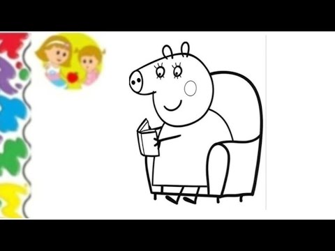 How to draw mom peppa pig 🐖🌈 ️| step-by-step mom pig Drawing | colorful ...