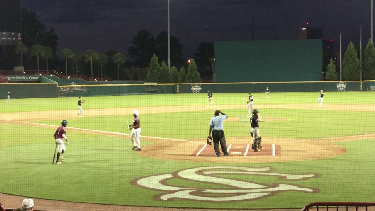 USC tournament Evoshield Canes 17 u South 2019 Jaden at 3rd base - YouTube