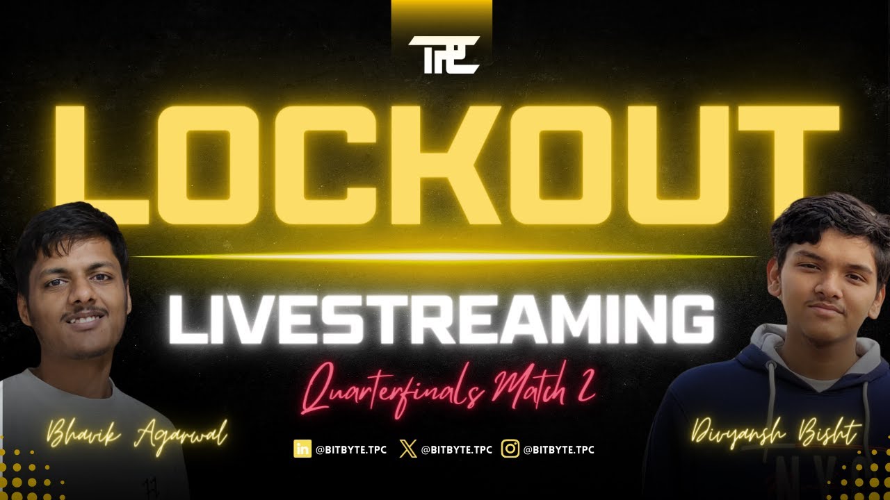 LockOut'24: Quarterfinals Showdown - Match 2 | P1 | IIITDMJ TPC - YouTube