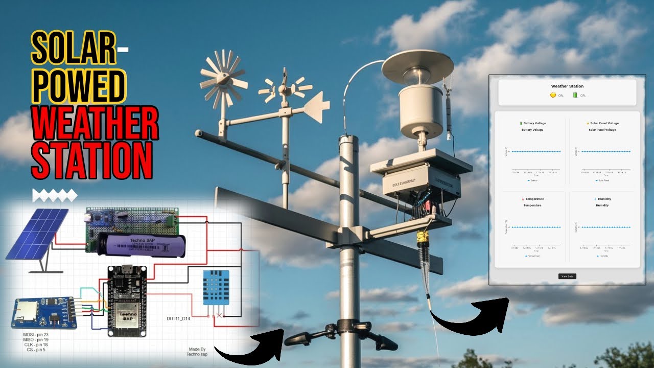 Advanced Solar-Powered Weather Station with Auto Cut Feature & Real ...