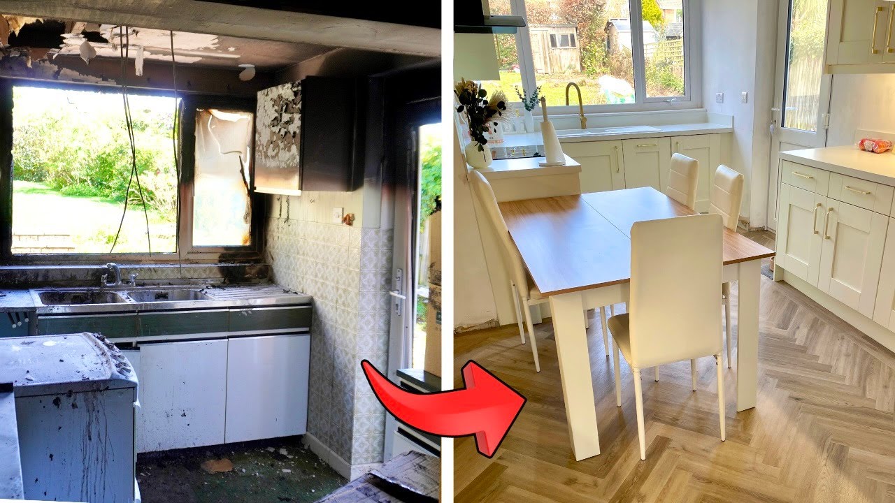 Extreme Kitchen Renovation - After The House Fire - Before & After ...