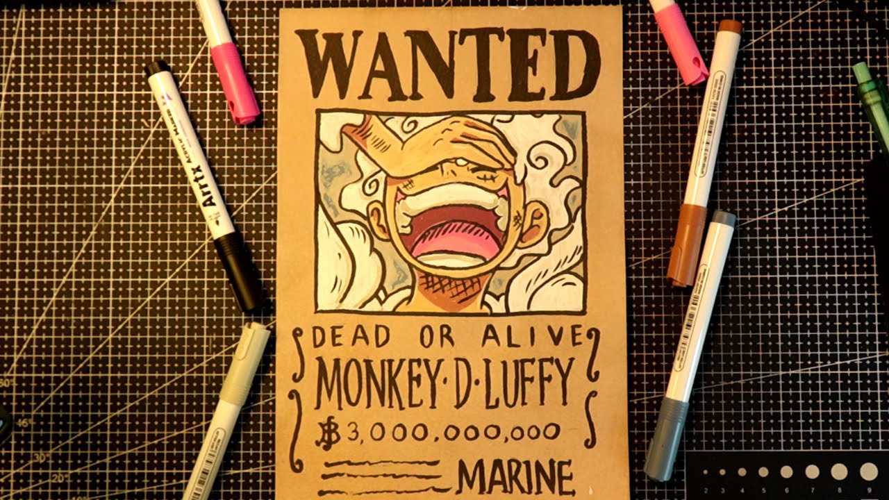 How to draw Luffy wanted poster with Arrtx Acrylic Markers #drawing # ...
