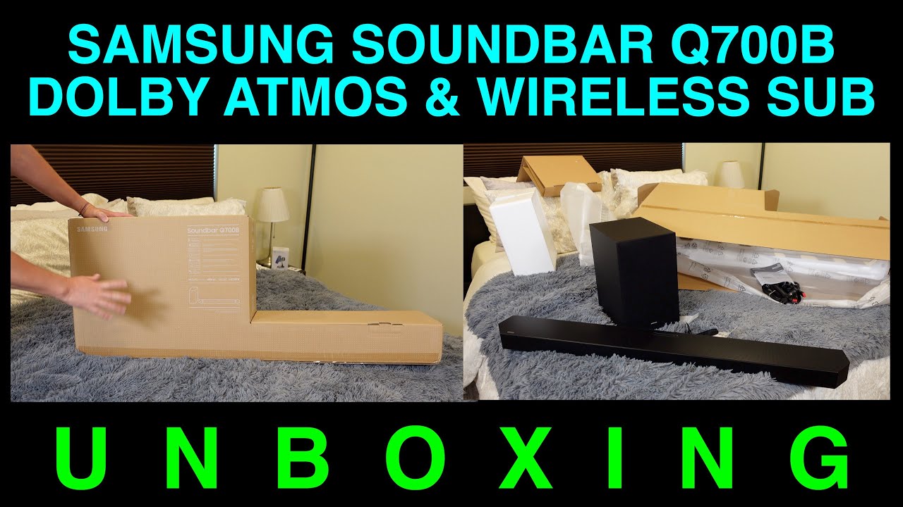 UNBOXING Samsung Q700B Soundbar Dolby Atmos & Wireless Subwoofer - YouTube