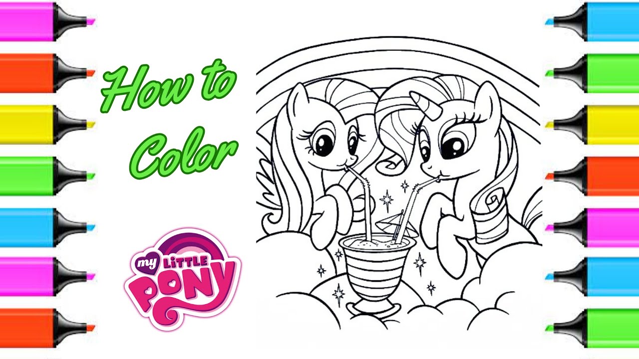 Coloring My Little Ponies Drink A Cocktail | My Little Pony Coloring ...