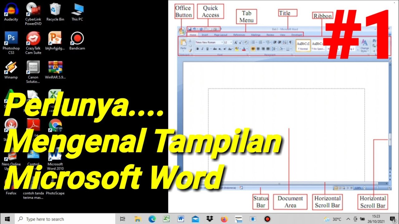 Belajar Mengenal Tampilan Microsoft Word #1 - YouTube