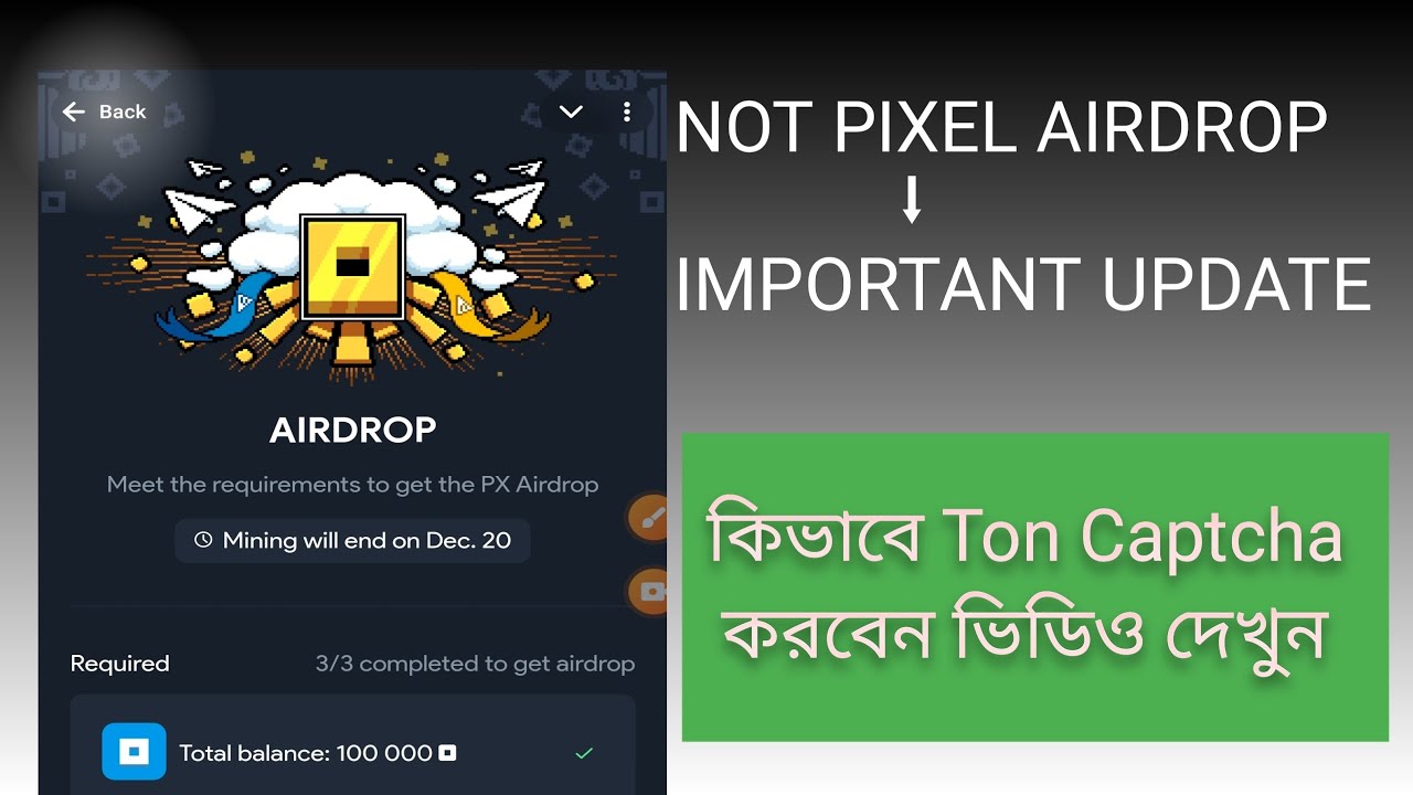 Not Pixel Airdrop Update, Snapshot & Listing - YouTube