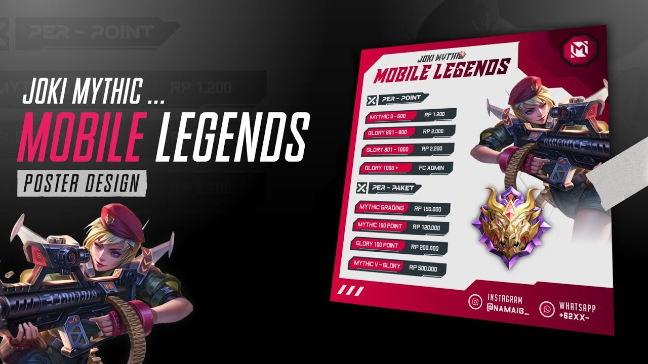 FILE PLP PIXELLAB POSTER JOKI MYTHIC MOBILE LEGENDS | NO PASARAN - YouTube