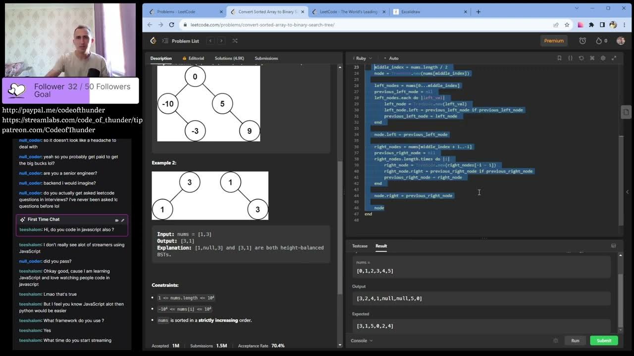 LeetCode problem #108 (Ruby) - YouTube