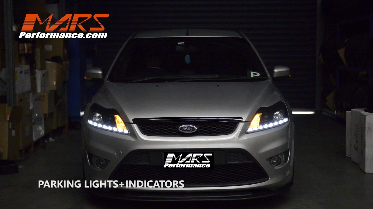 Mars Performance Black Day-Time DRL LED Projector Head Lights for Ford ...