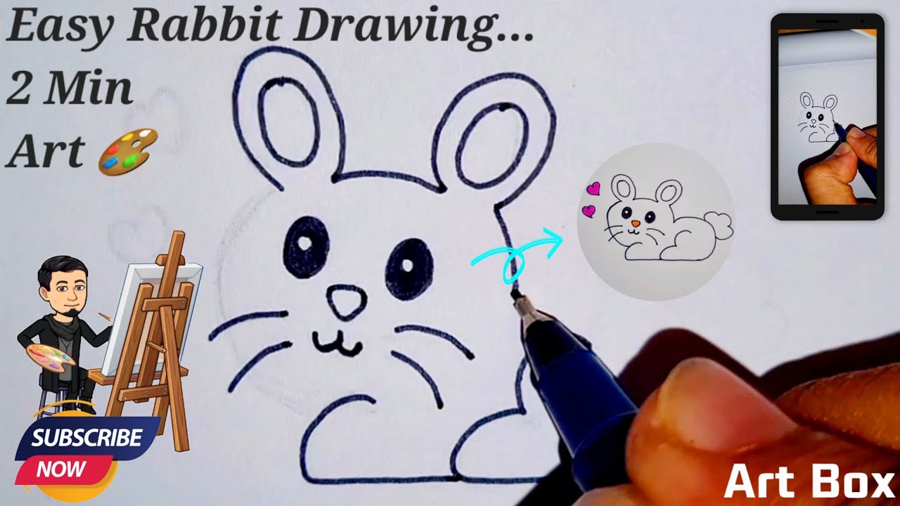 East Step By Step Drawing Bunny 🐰 Rabbit 🐇 #drawing #artbox #cute #easy ...