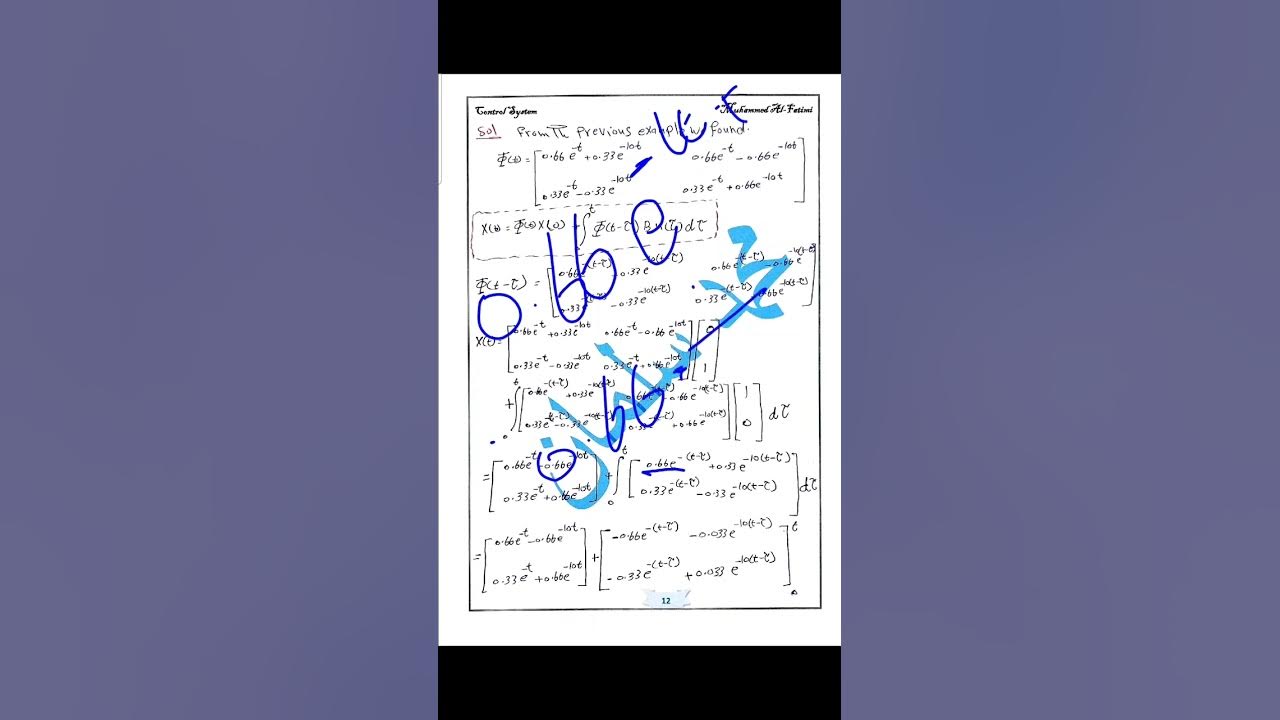 Control System. Solving the time-invariant state equation .lecture 4 part (5) - YouTube