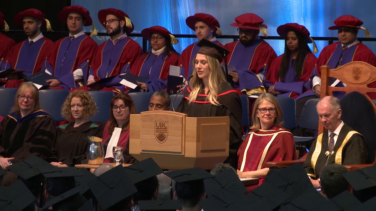 2019 Convocation Ceremony 6 Student Speaker Jessica Rempel - YouTube