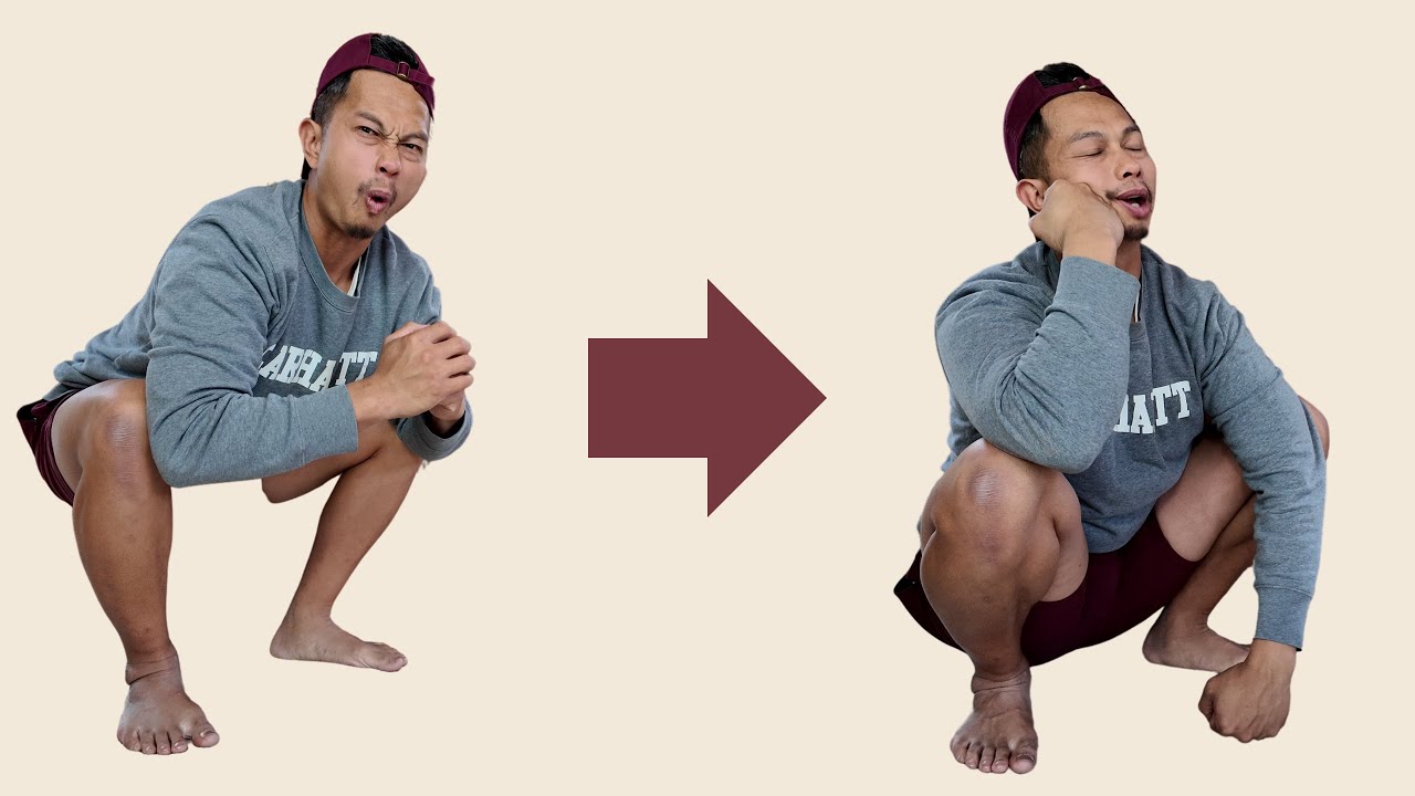How to get COMFORTABLE in a deep squat (even if you're stiff) - YouTube