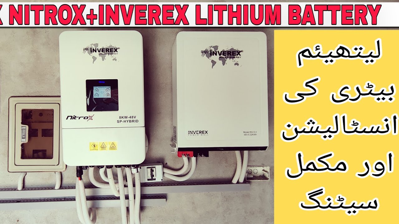 inverex Nitrox with lithium battery installation & complete setting - YouTube