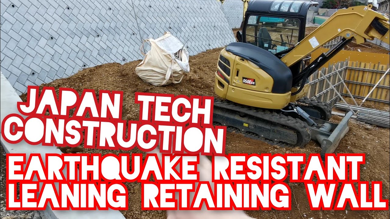 🇯🇵 AMAZING HOW TO BUILD EARTHQUAKE RESISTANT LEANING RETAINING WALL 🏗️🧱 ...