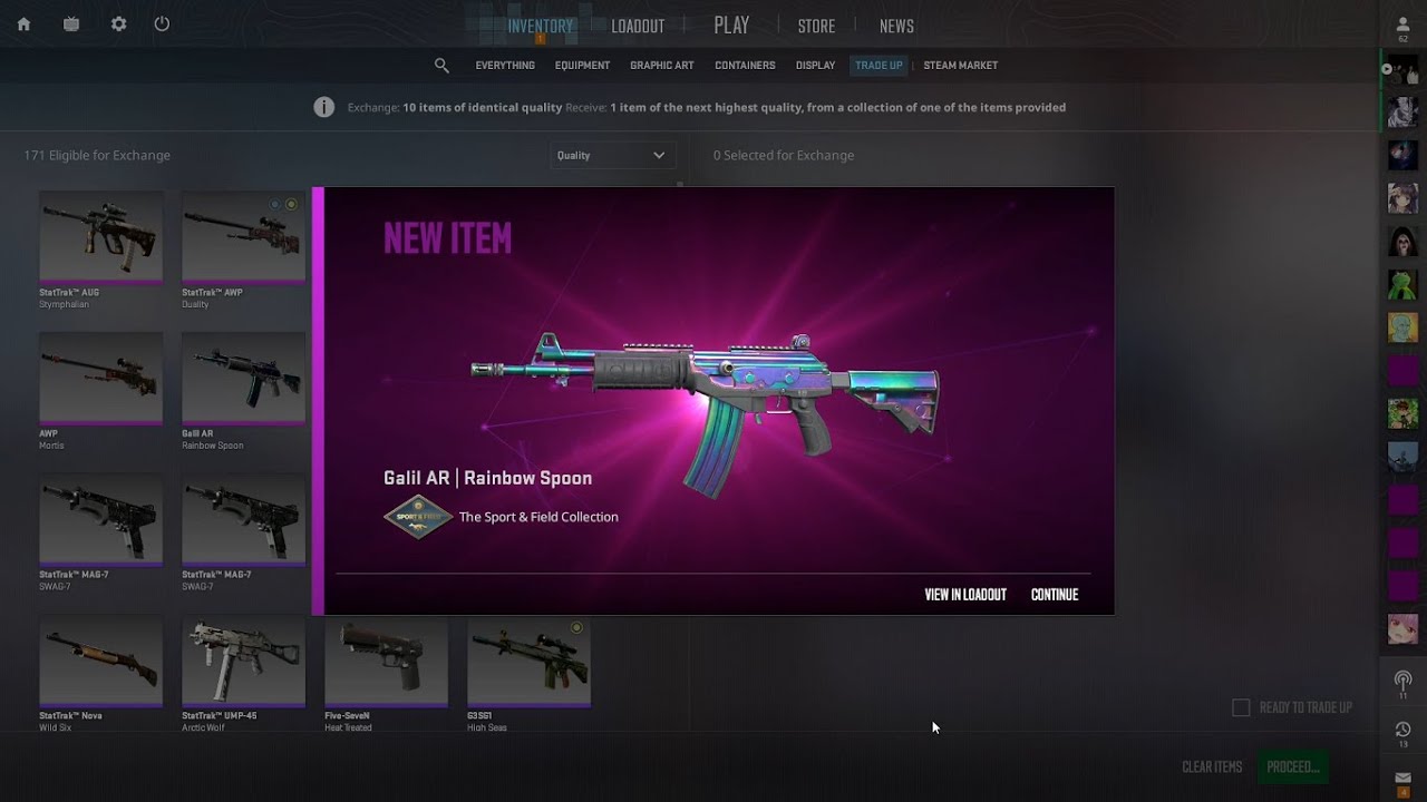 Galil AR | Rainbow Spoon Trade Up With 5% Chance First Attempt in CS2 ...