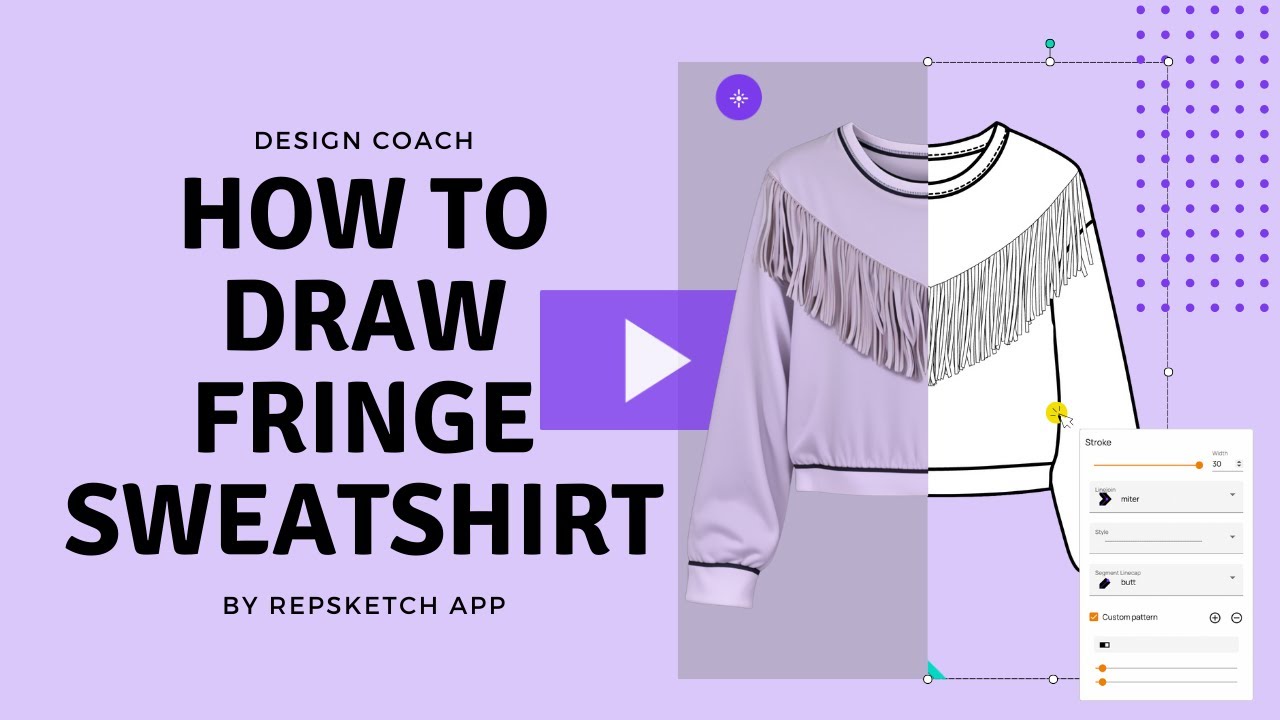 How to draw a trendy fringe sweatshirt sketch - YouTube