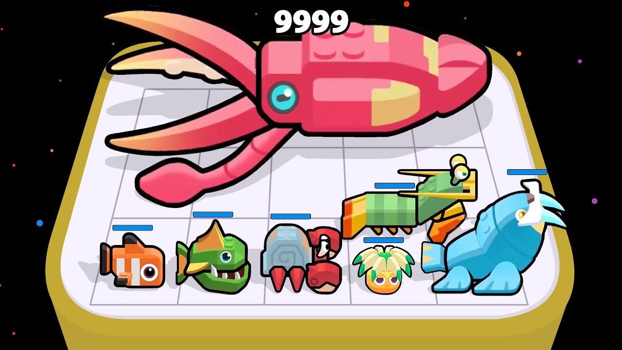 BLOCK FISH: MERGE BATTLE 🐙🐟🦞🐋🦀 Fish Evolution, Ocean Wars, Squid ...