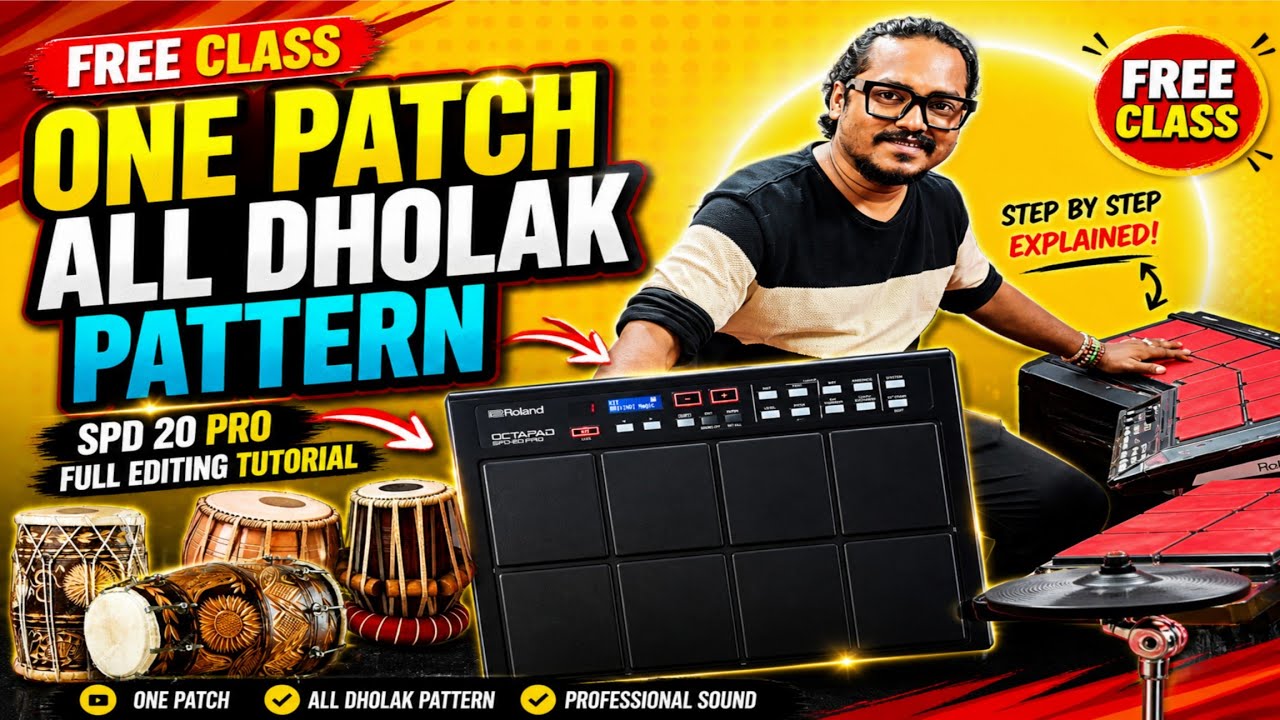 One Patch All Dholak Pattern Spd 20 pro Octapad Patch With Editing ...