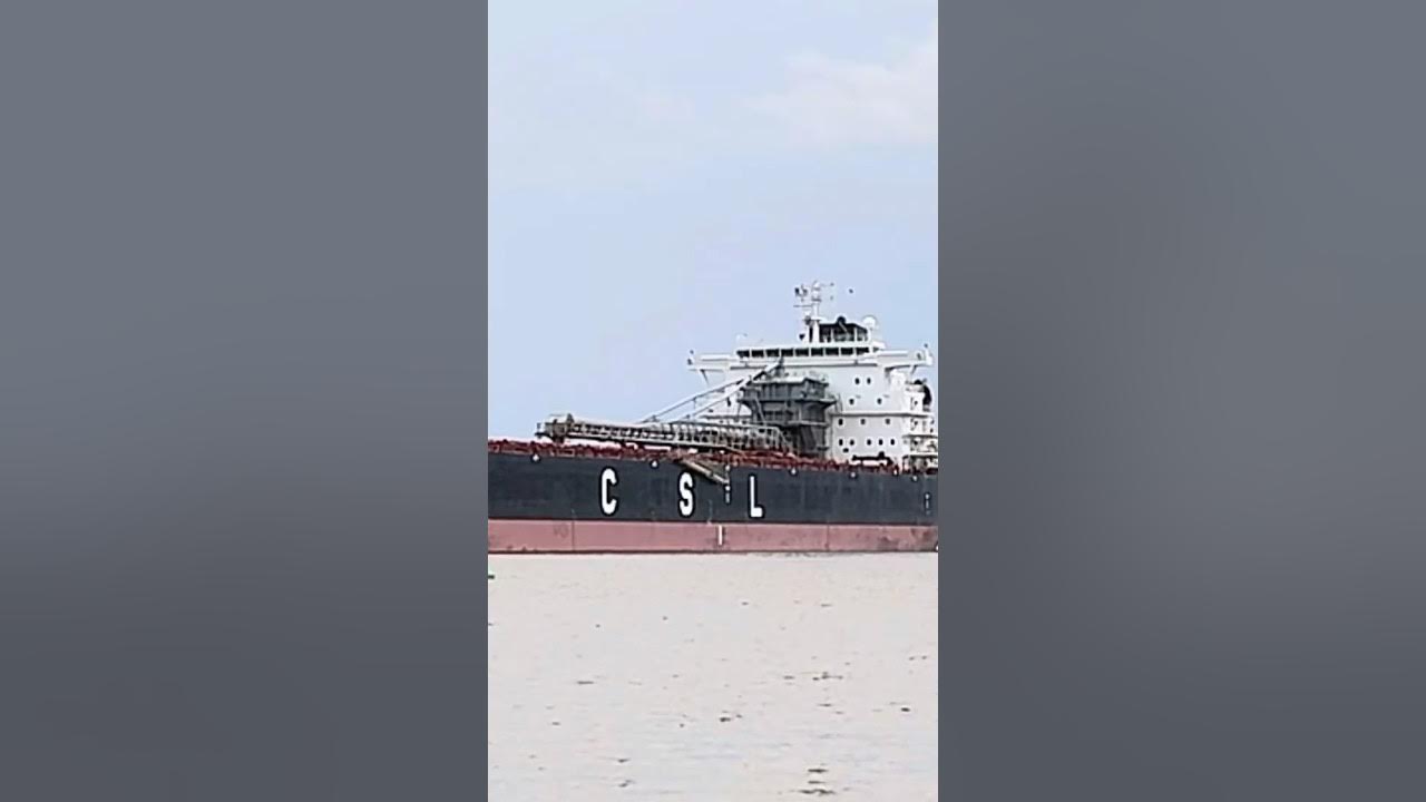 Self Unloading Bulk Carrier on the Delaware River - YouTube